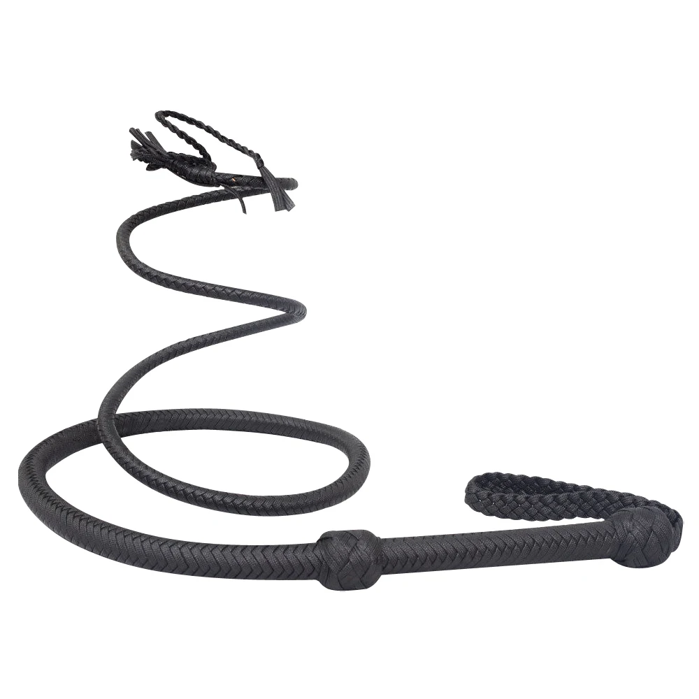 Black Hand Made Bullwhip 04 To 16 Feet 16 Plaits Cow Hide Leather ...
