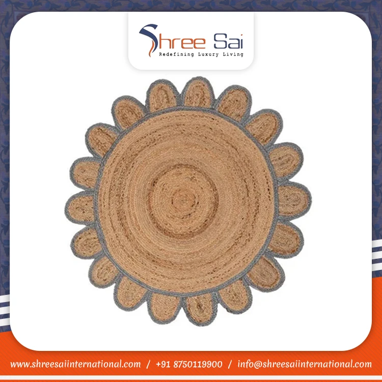 Latest Design Organic Jute Round Rugs For Living And Bedroom ...