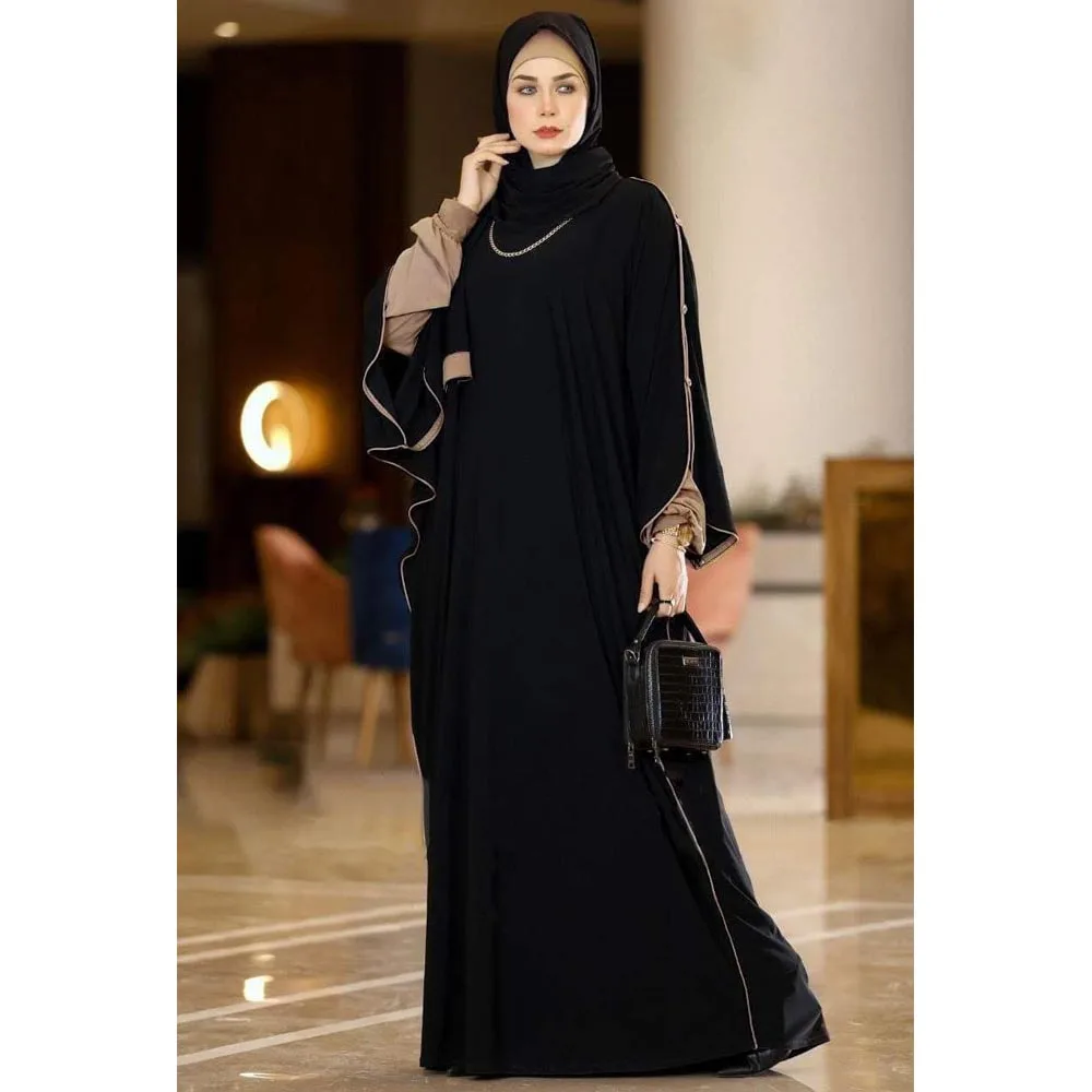 Women Prayer Garment Nida Muslim Abaya Hijab Dress One Piece Loose Long ...