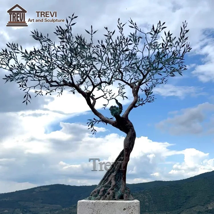 Modern Art Metal Cast Tree Shaped Statue Abstract Bronze Tree Sculpture ...