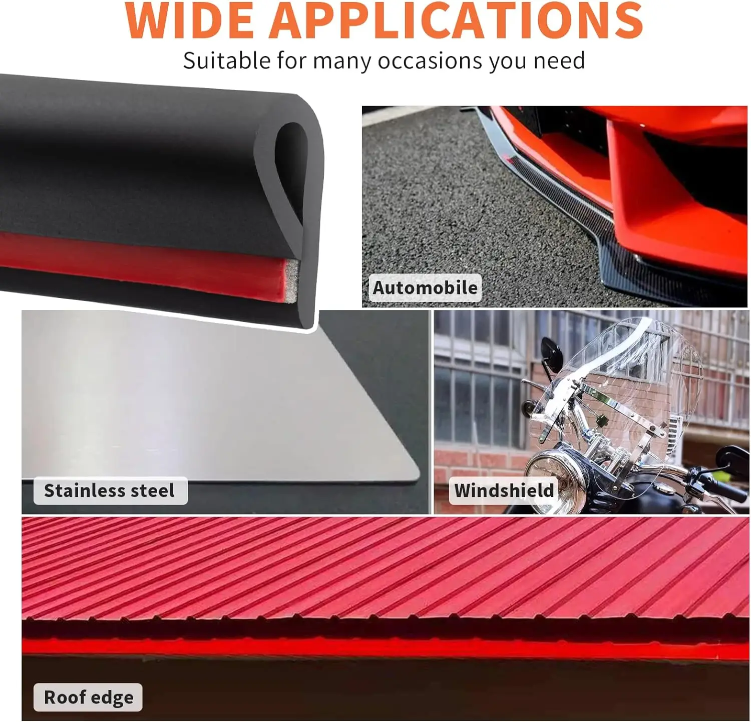 U Channel Weather Stripping Rubber Edge Trim Seal Strip,Bisothai Self ...