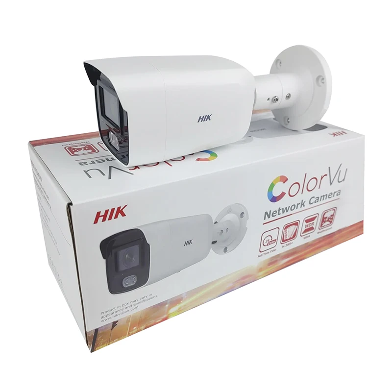 Hikvsion 4mp Poe Ip Camera Ds-2cd2047g2-l Colorvu Full Color Fixed Bullet Network Camera With ...