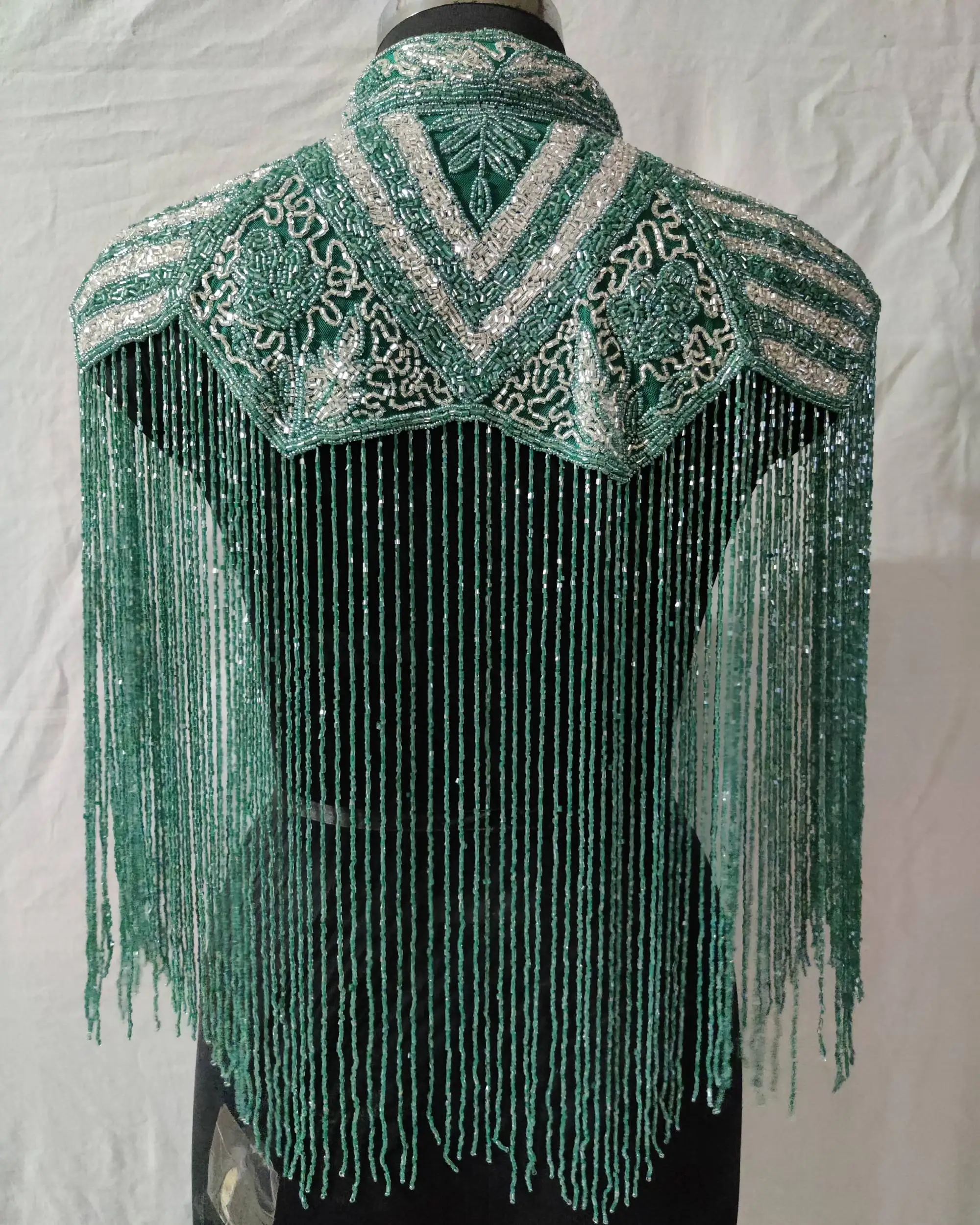 Latest 2023 Emerald Green/silver Enchanting Handmade Sequins Beaded ...