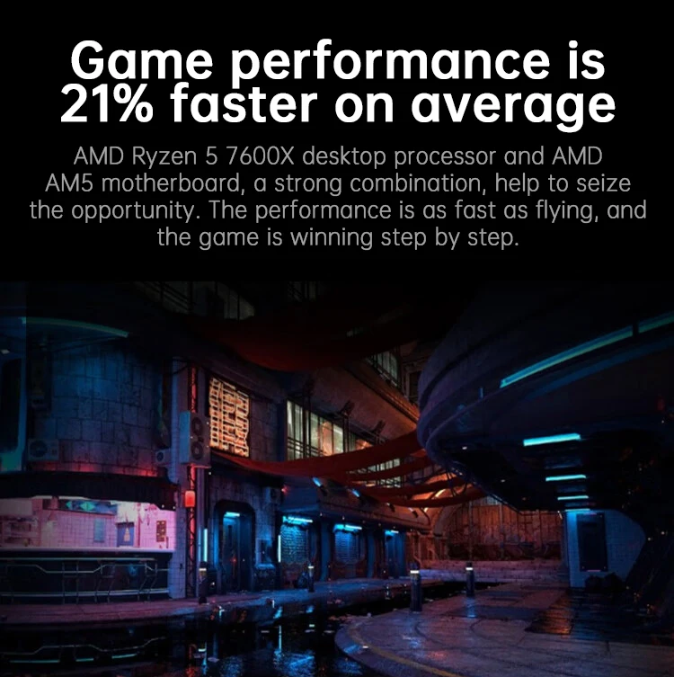 Gaming AMD R5 7600X CPU 4.7HGz/6 Cores/12 Threads Computer Motherboard ...