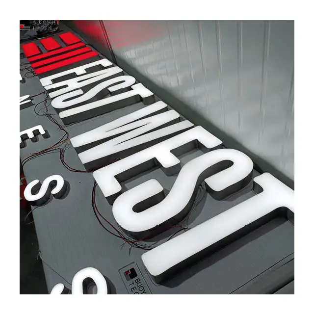 Custom 3D outdoor signboard logo signage stainless steel acrylic ...