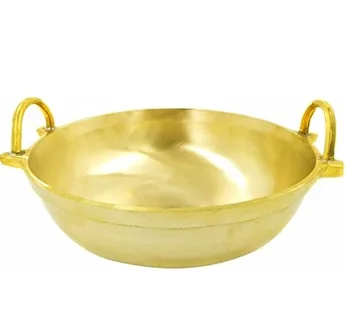 Advantageous Design Brass Kadai Hammered Round Shape Serving Food ...