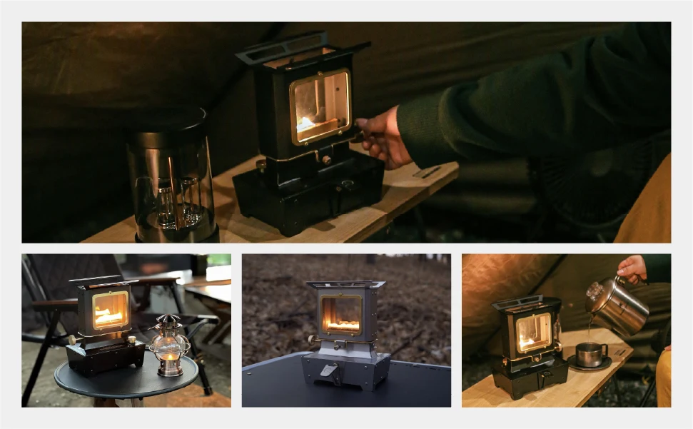 Camvil Large Capacity Stainless Steel Tent Stove Silver Outdoor ...