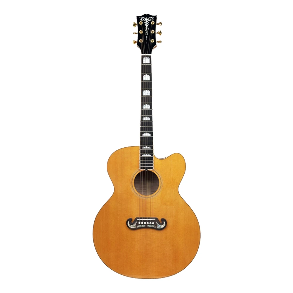 Custom Premium China Guitars 5a Solid Spruce Solid Flame Maple Back And ...