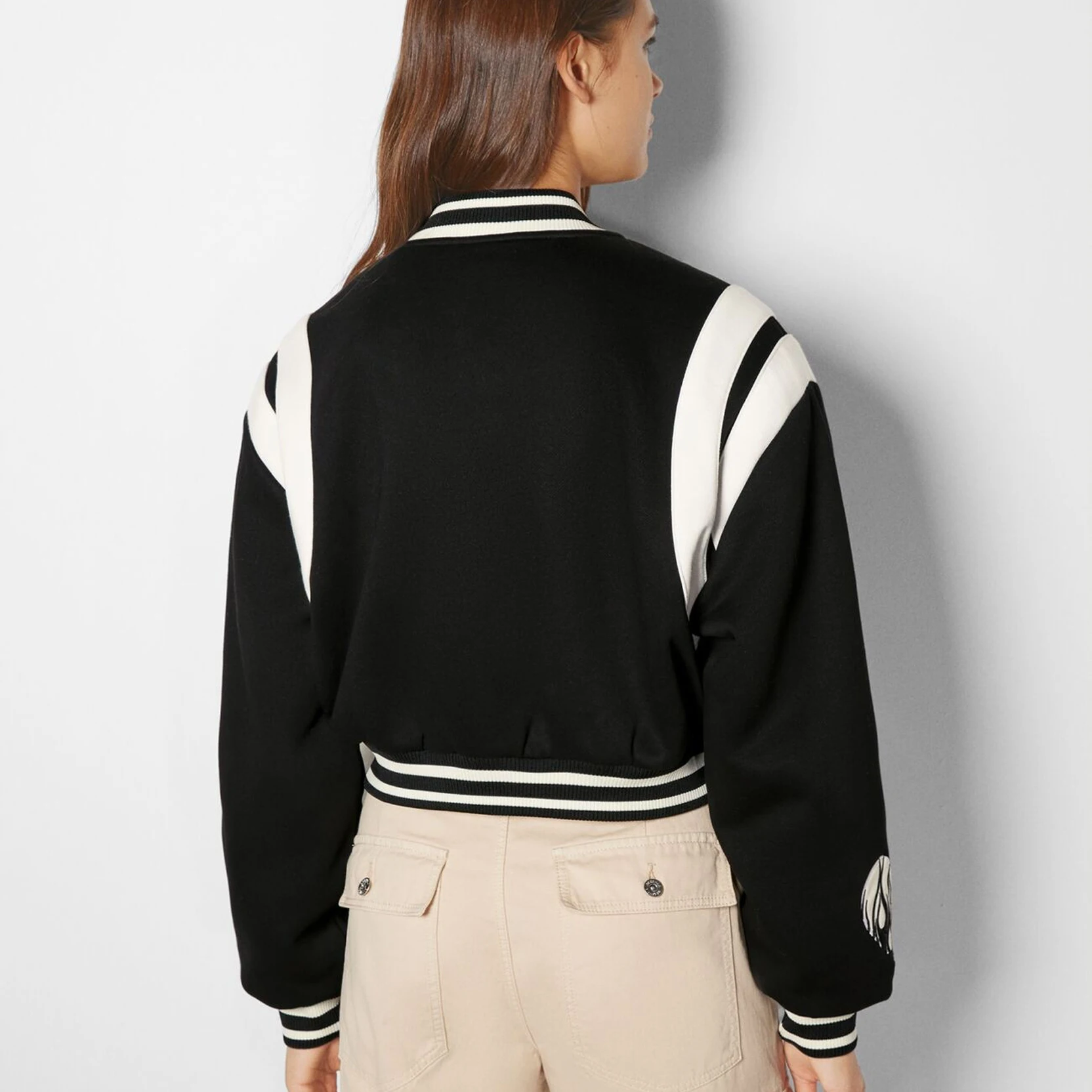 Crop Varsity Jacket Letterman Jacket College Jacket With Custom Logos ...
