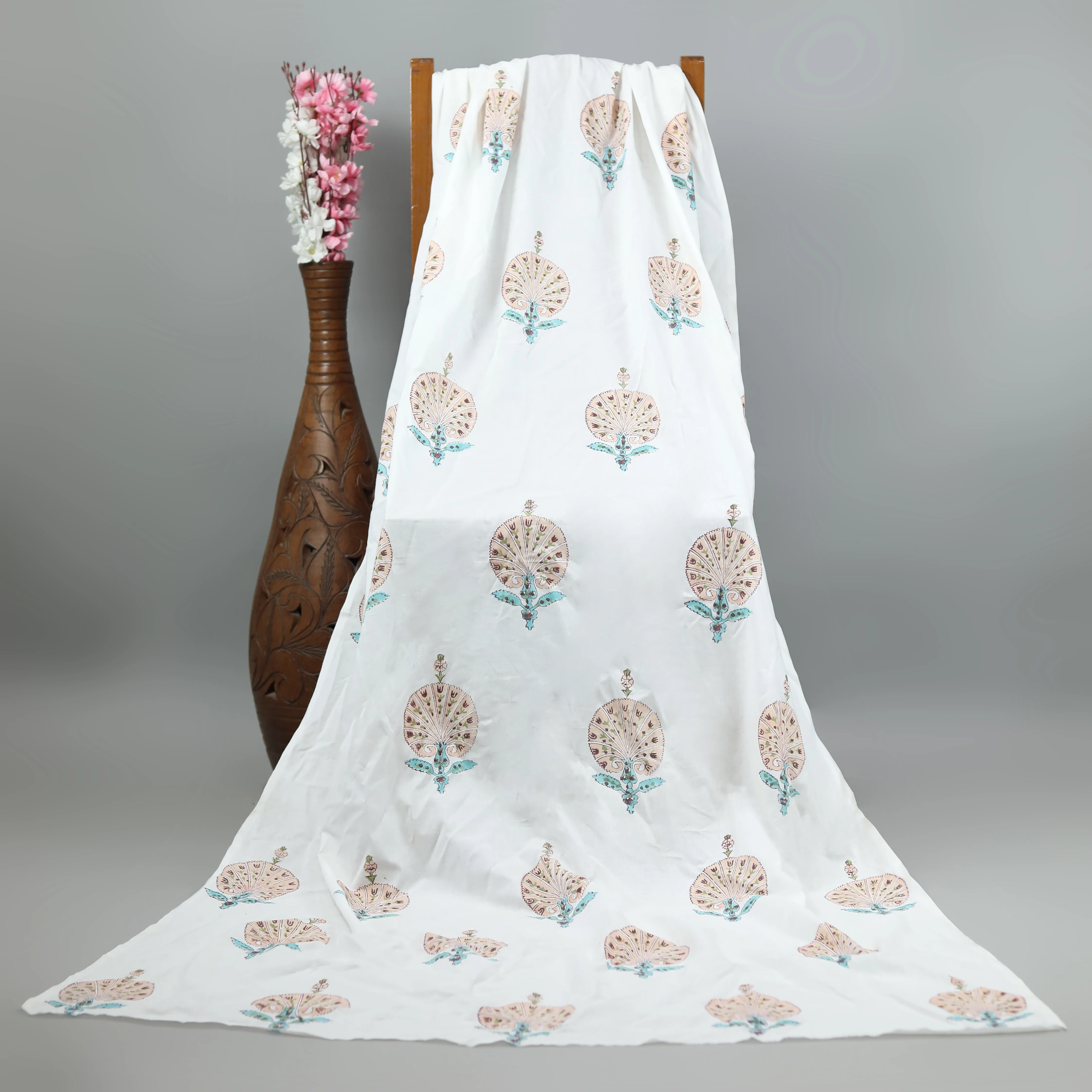 Buta Print Pure Cotton Fabric Indian Home Textile Living Room Bedroom ...