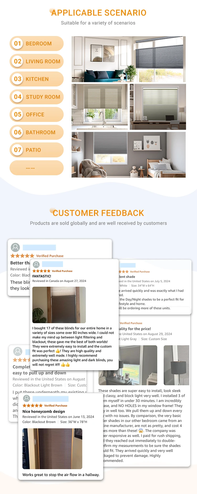 Smart Home Window Blinds - Easy Install Cellular Shades