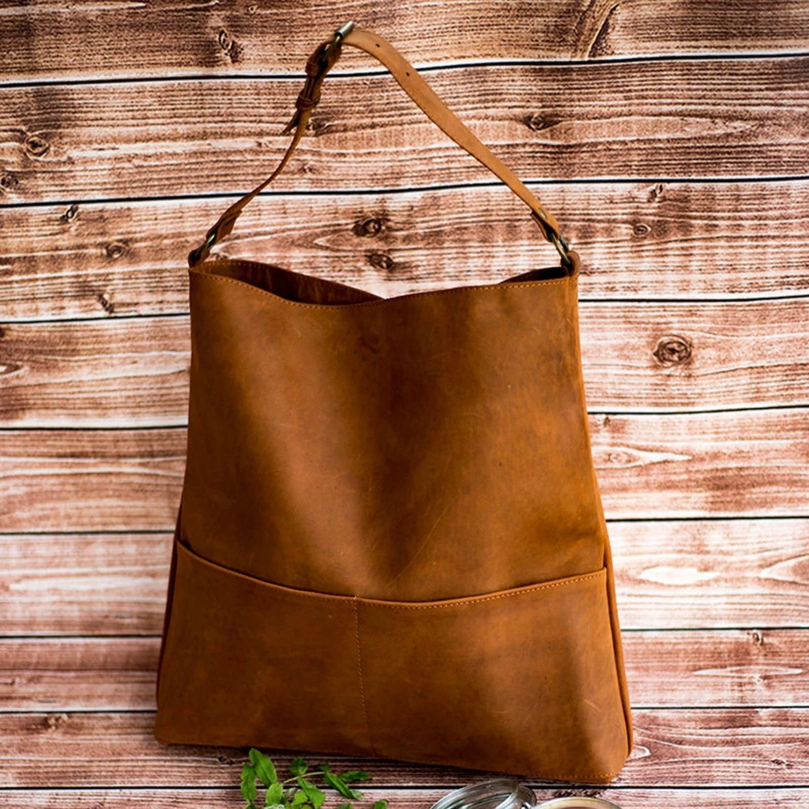 Genuine Leather Hobo Bag With Regulated Handle Mat Shoulder Valentine's ...