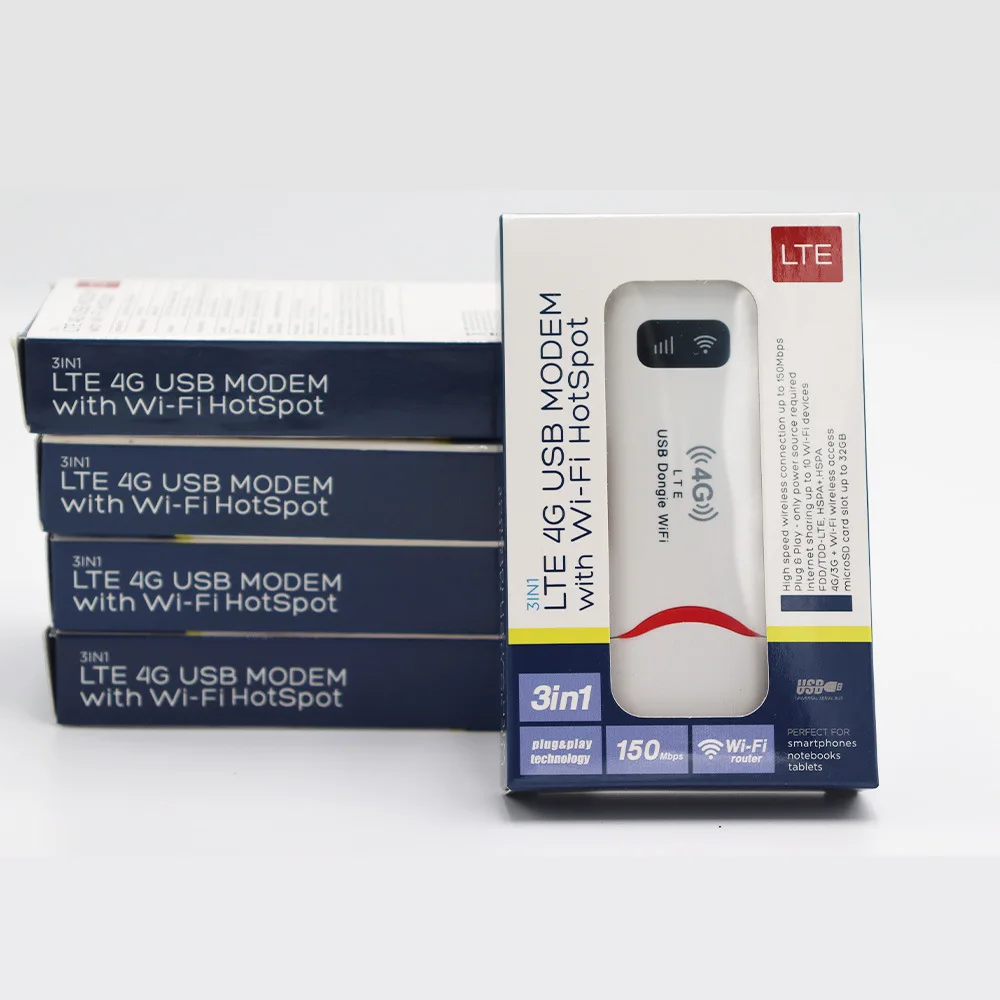 New Universal 150m Pocket WiFi Router Dongle 4G LTE with SIM Card Slot ...