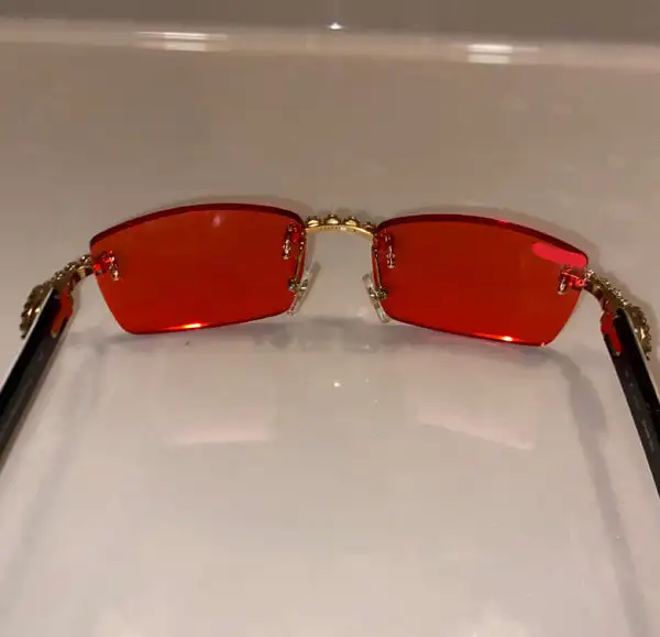 Iced Out Rimless Sunglasses Detroit Style Buffs Bussed Down Hip Hop ...