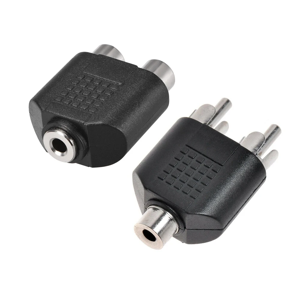 3.5mm Female to 2 RCA Female Connector Splitter Adapter Audio Connector ...
