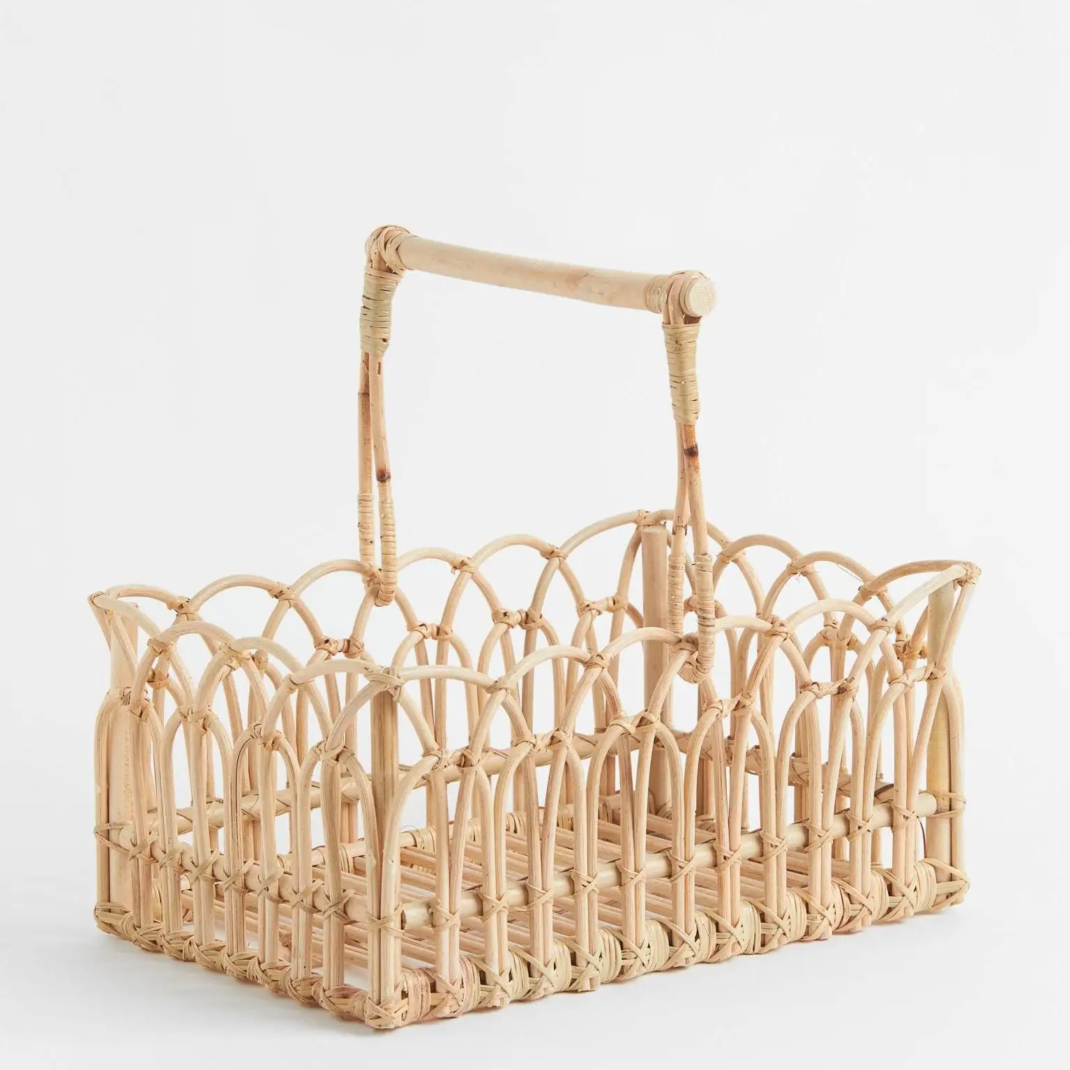 New Latest Design Natural Rattan Caddy With Handle Rectangular ...