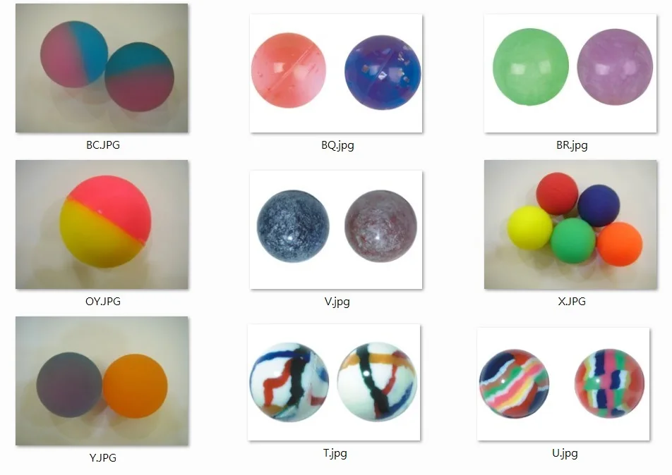 Manufacturing 38mm Rubber High Bounce Ball Different Styles High ...