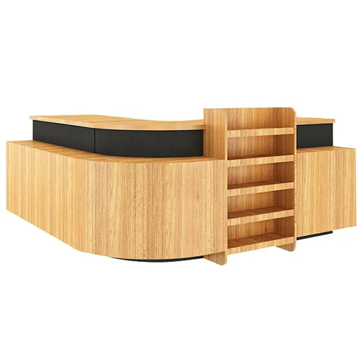 Retail Supermarket Cashier Counter Custom Wooden checkout Counter ...