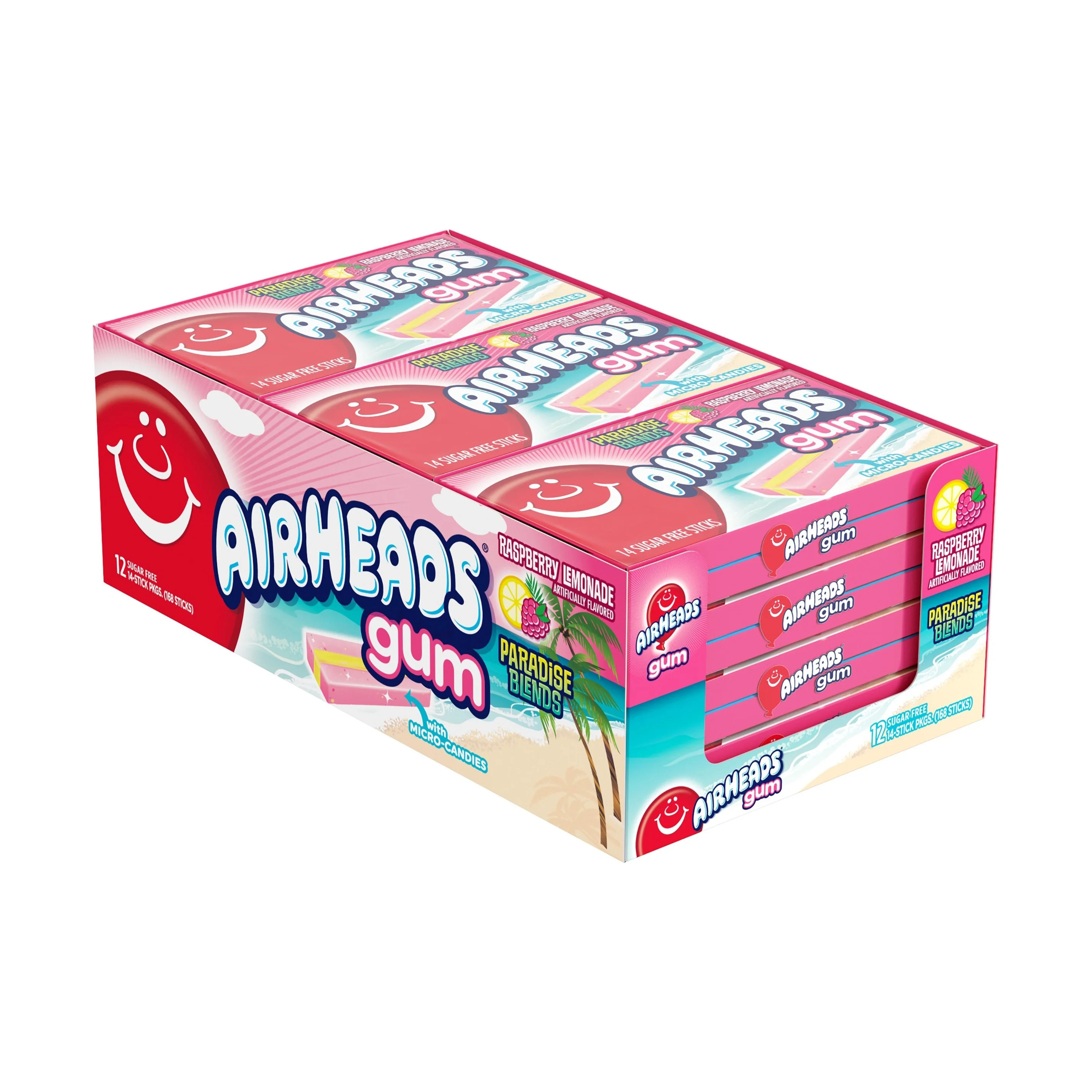 Airheads Candy Sugar-free Chewing Gum,Raspberry Lemonade 14 Sticks ...