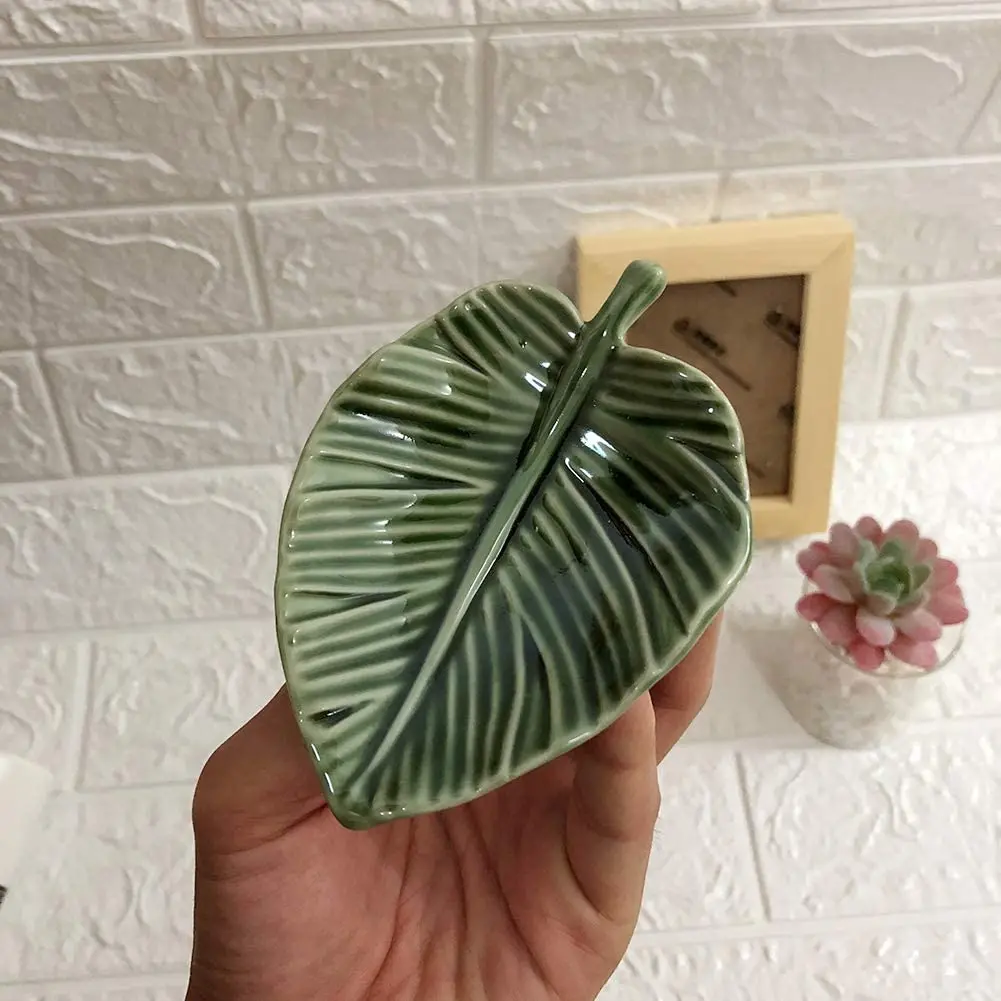 Decorative Ceramic Leaf Trinket Dish Porcelain Ring Dishes Holder For ...