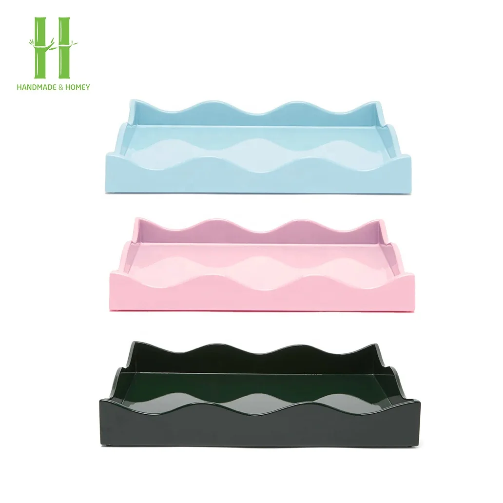 Luxury Serving Tray High Quality Handpainted Lacquer Tray Bamboo Plates ...