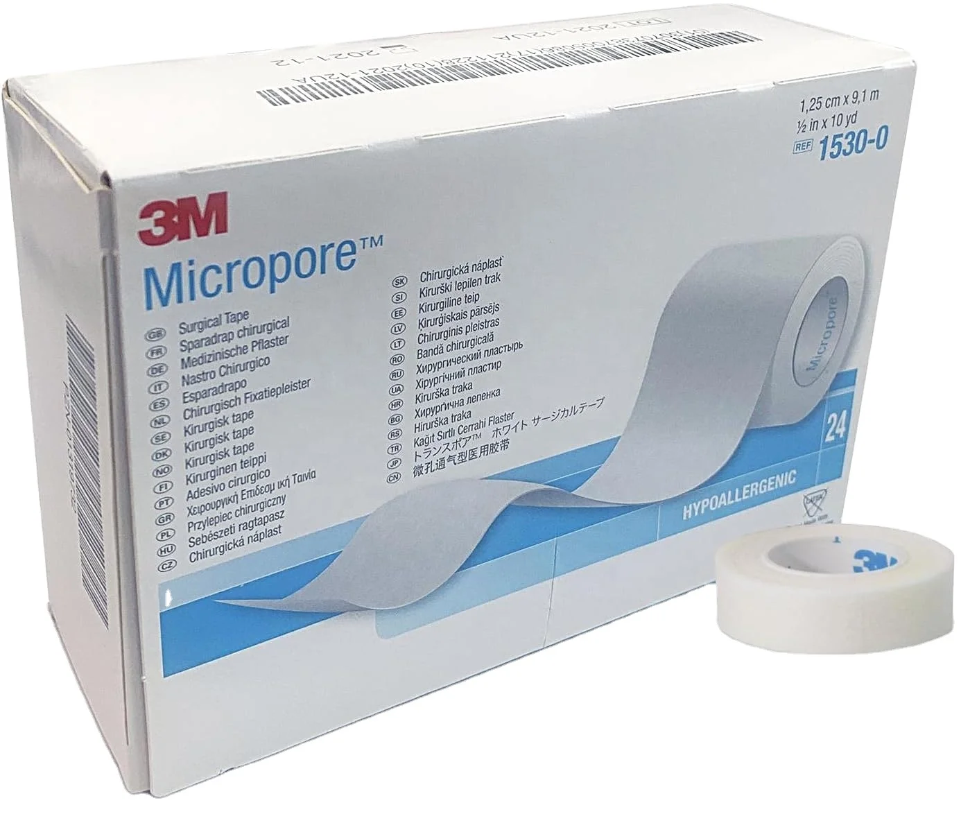 3M Micropore Tape 1.25cm x 9.1M Pack of 24 Breathable Adhesive Tape ...