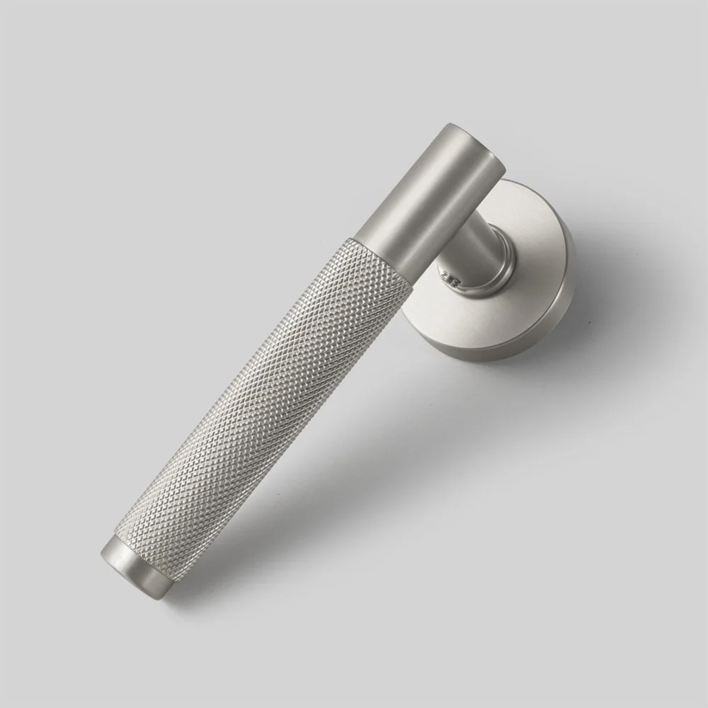 TIDO TEXTURE SERIES - Knurled Matte Nickel Satin Lever Door Handle