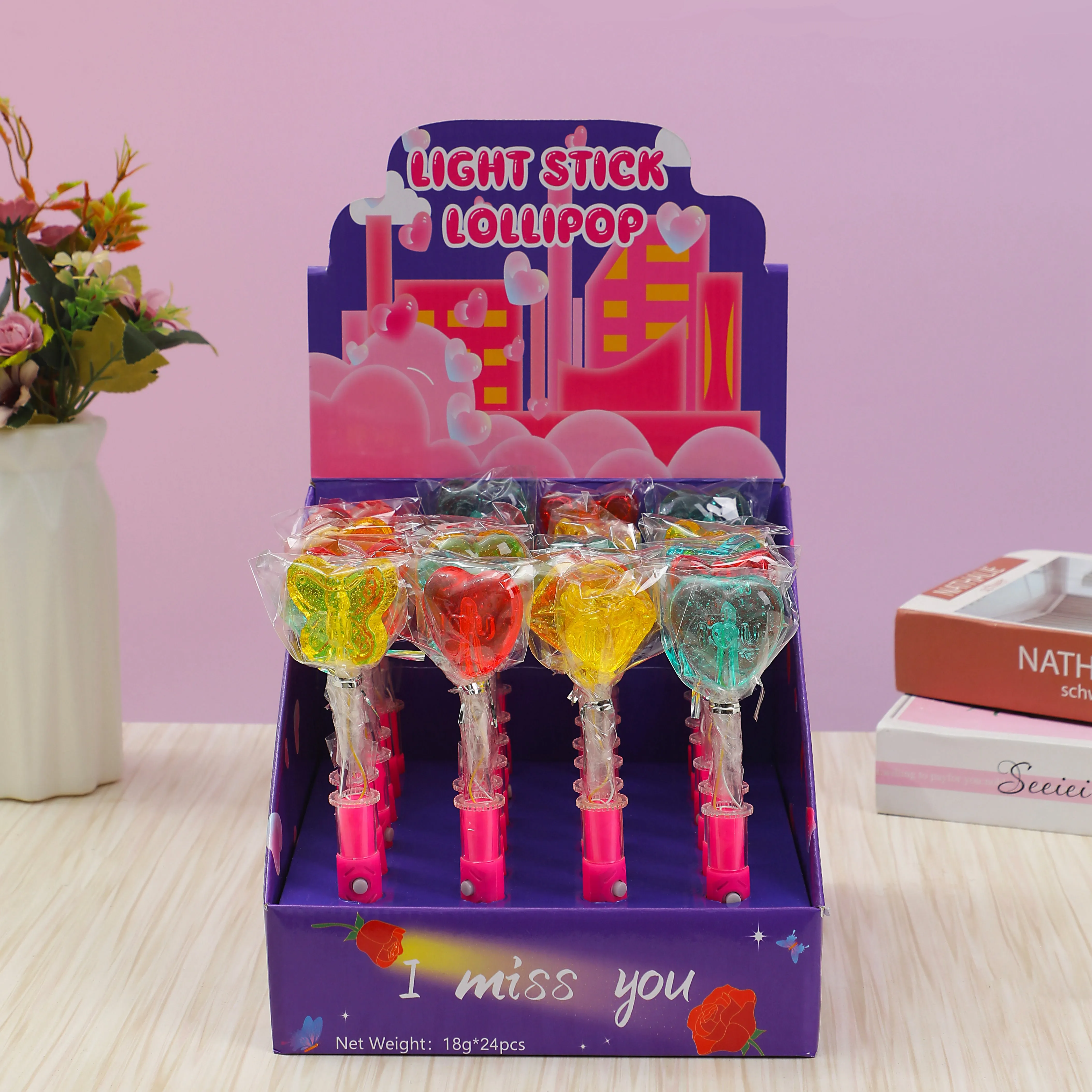 Wholesale Fruity Flavored Gummy Candy Toy Candy Toy Lollipop Lipstick ...