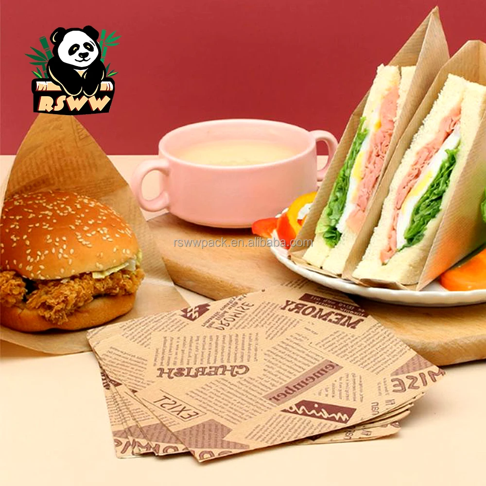 Disposable Pe Coated Wax Paper For Cafe Tacos Sandwich Noodle Pies ...