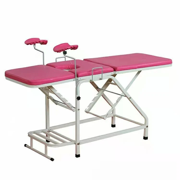 Metal Adjustable Medical Obstetric Bed Manual Examination Gynecology ...