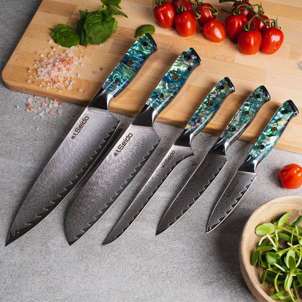 2024 Golden Kitchen Knife Cuchillos Professional Metal Stainless Steel ...