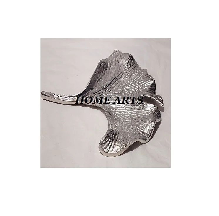 Leaf Shape Snacks Serving Tray High Quality Aluminium Gold Color Dry ...