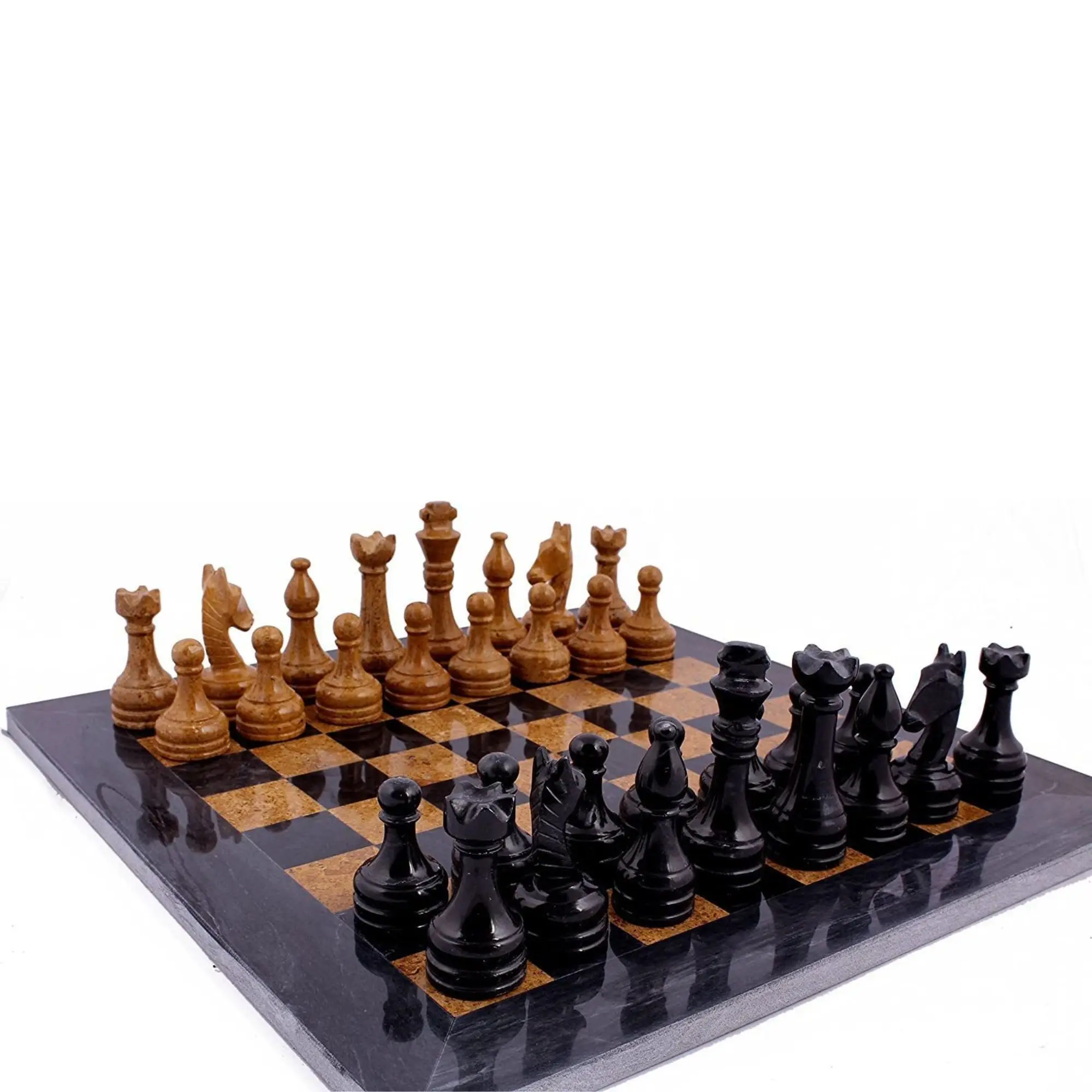 Original Handmade Marble Chess Set Black And Golden Hand Crafted Full ...