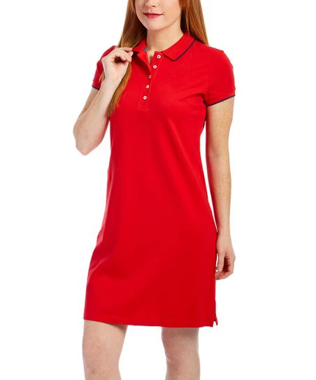 Short Sleeve Polo Collar Dress Women Design Women Loose Polo Dress ...