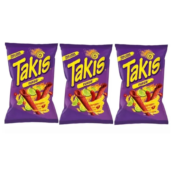 Takis Rolled Tortilla Chips - Fuego Hot Chili & Limited Edition Blue ...