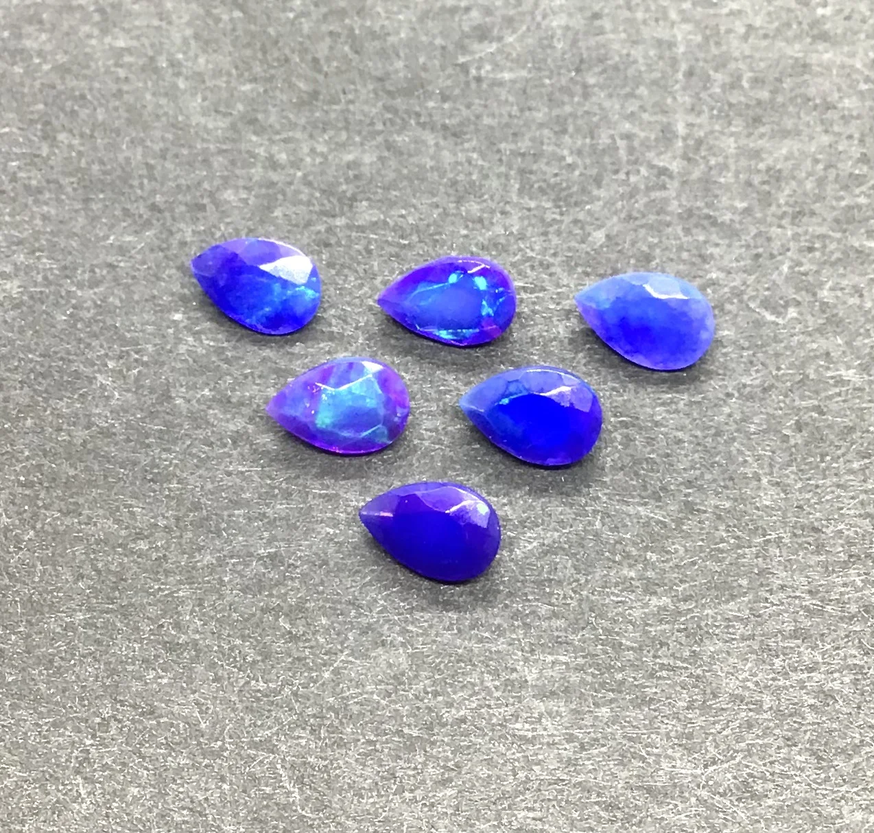 Ethiopian Opal 100% Natural Blue Fire 10x12mm Pear Cut Faceted Loose ...