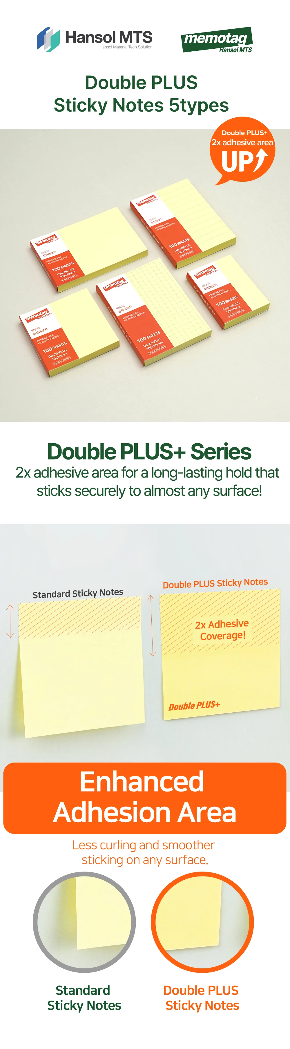 [HansolMTS] Private Label Ready Double PLUS Sticky Notes 5 types with ...