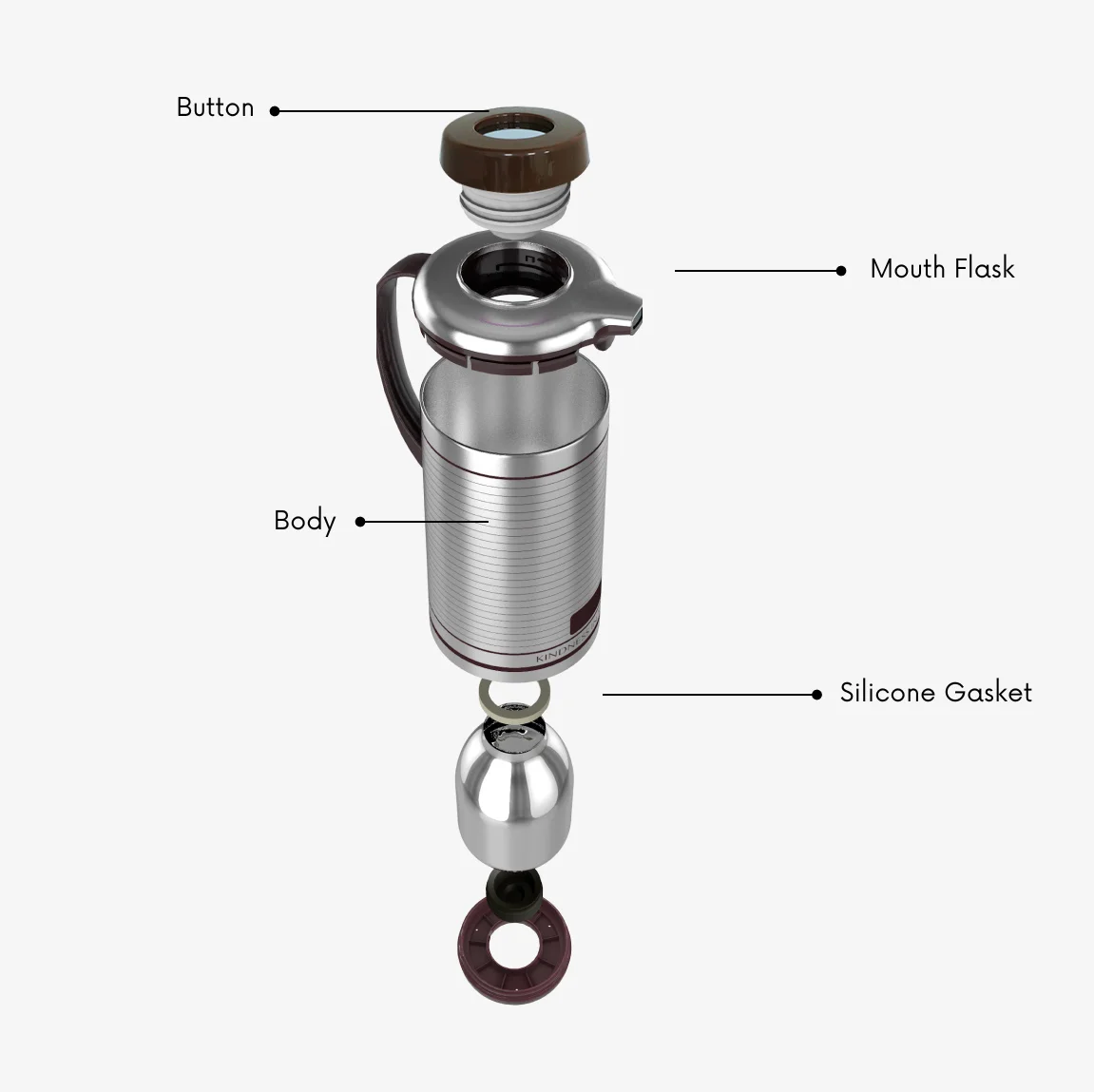 Thermos Hot Cold Water Beverage Vacuum Thermal Flask Retains Heat Well 1L