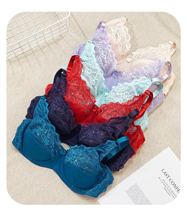 Transparent Flower Lace Soft Fabric Push Up Sexy Women Bra Brazier ...