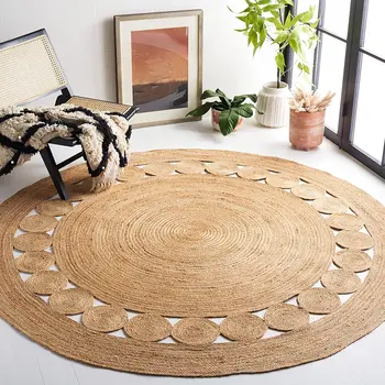 Natural Fiber Round Collection 6' Handmade Boho Charm Farmhouse Jute ...