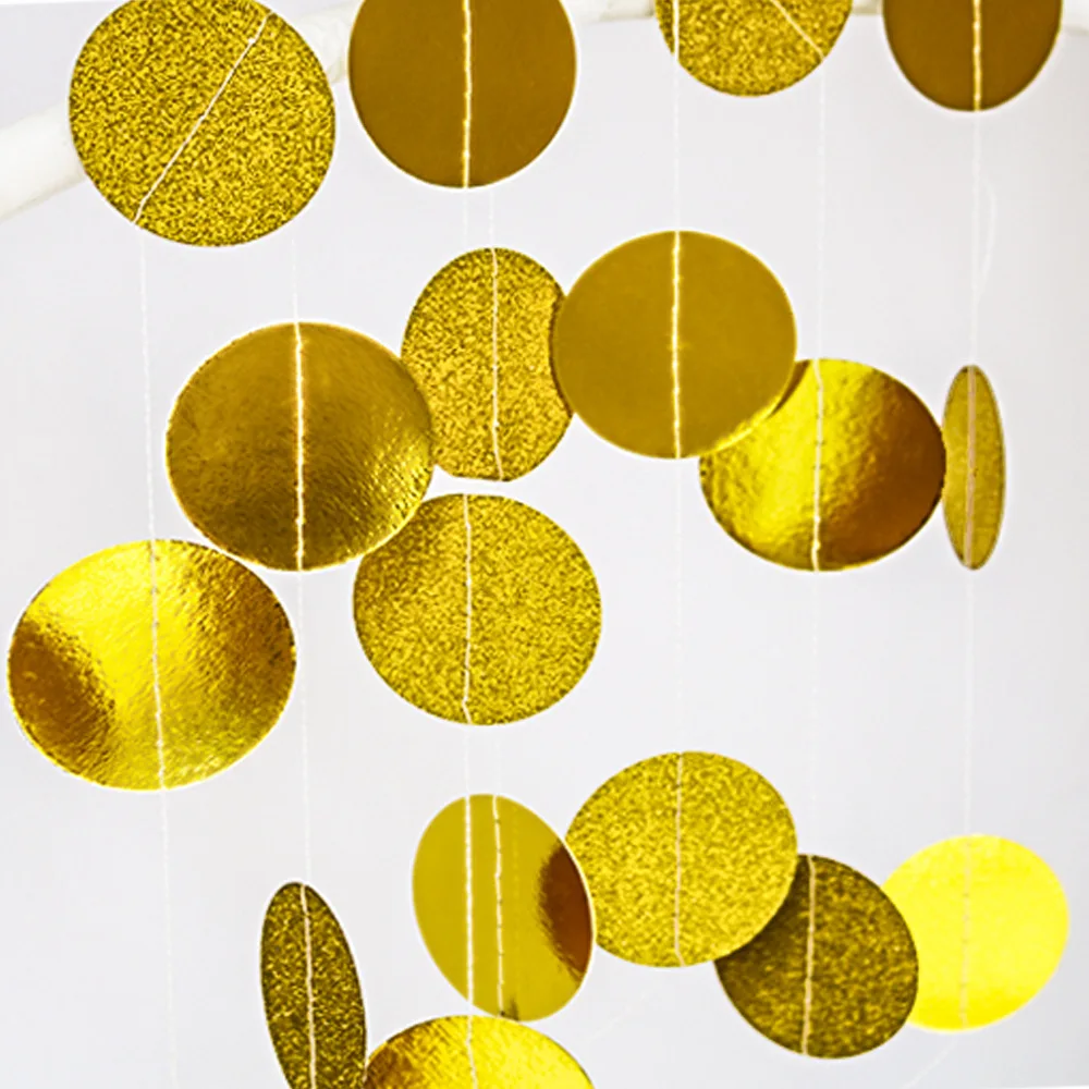 Glitter Rose Gold Circle Dots Garland Party Decorations Paperboard Box ...