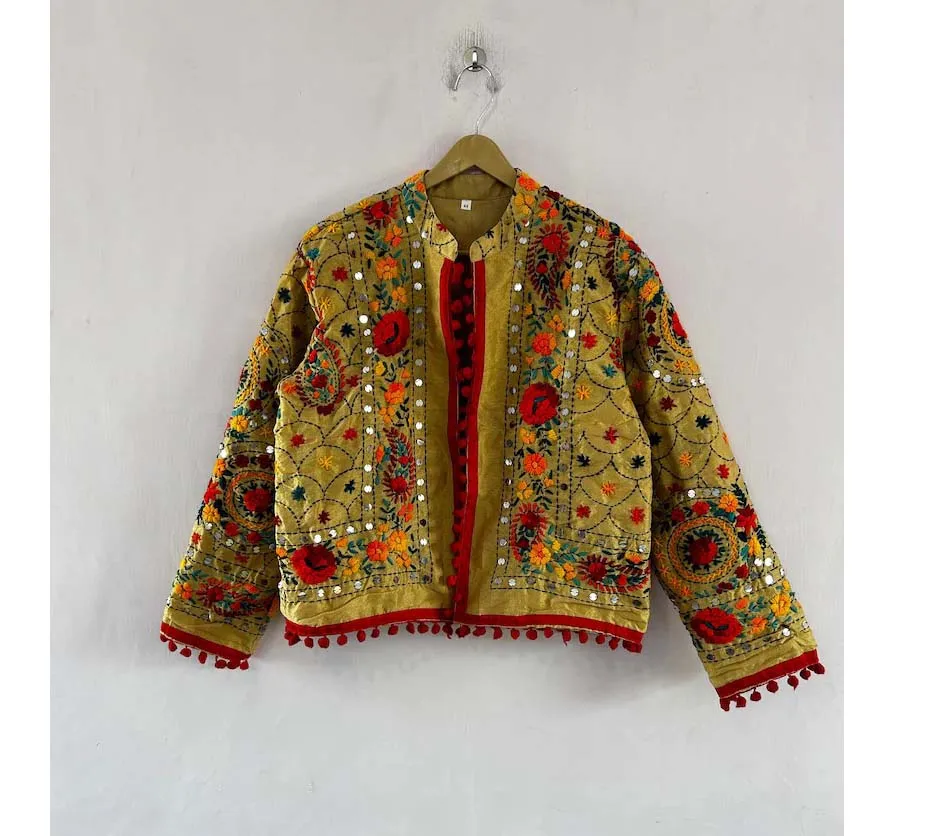 Indian Traditional Phulkari Embroidered Jacket Coat for Women| Alibaba.com