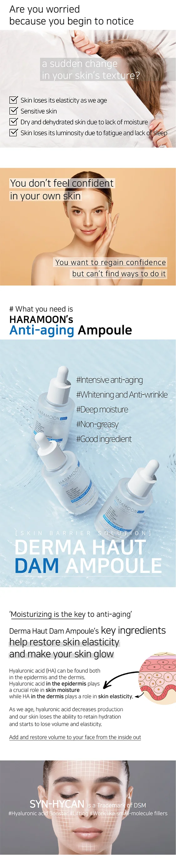 Korean Made Skin Care Products Haramoon Derma Haut Dam Ampoule ...