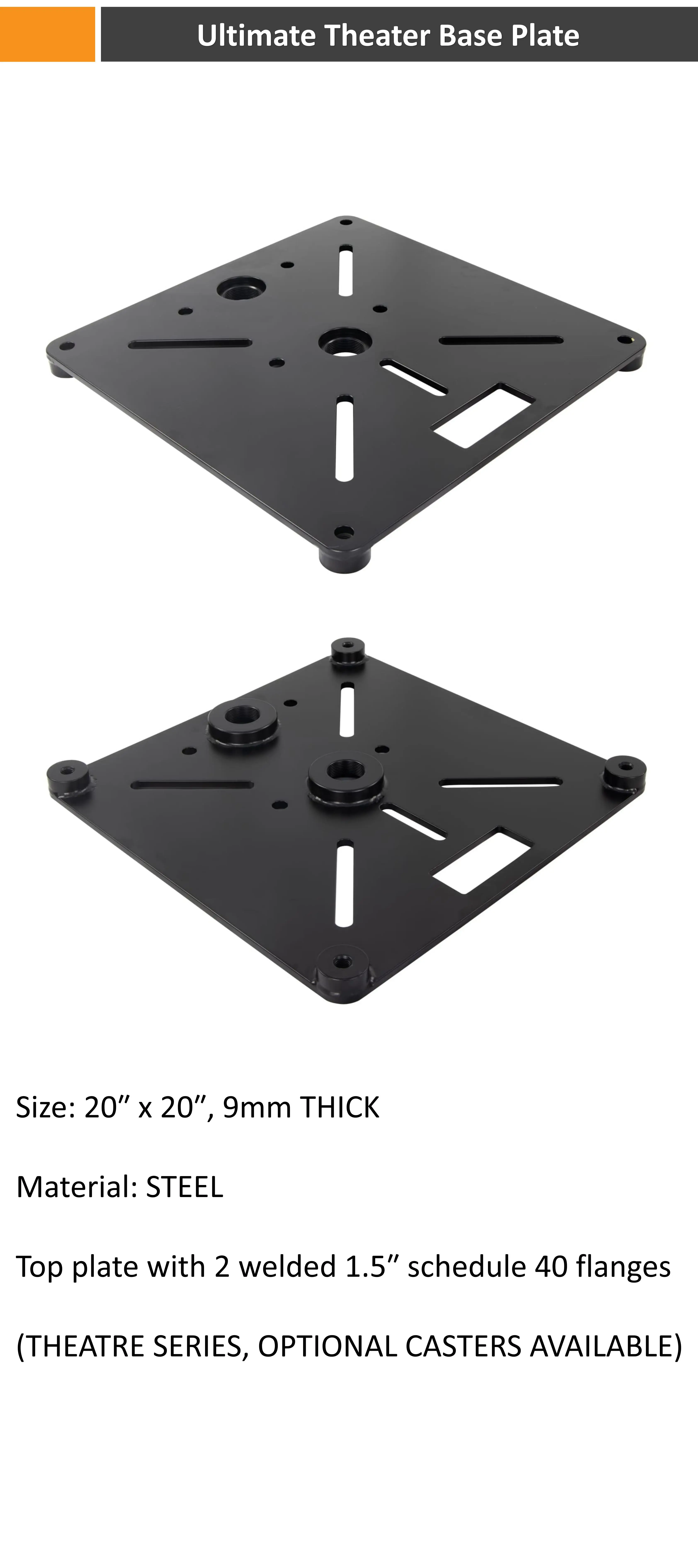 Durable Steel Theater Base Plates for Square and Triangle Truss