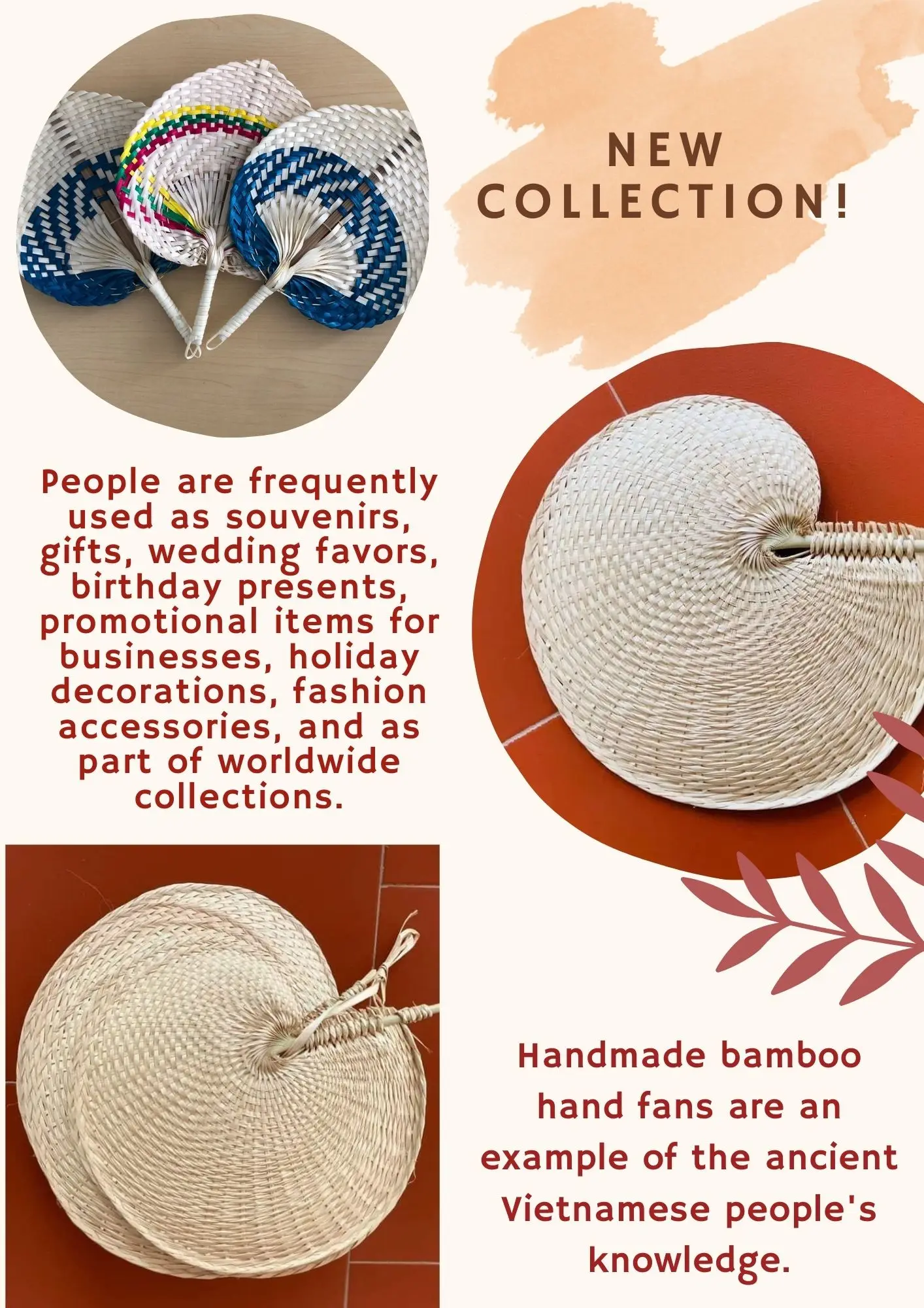 Eco Friendly Bamboo Handfans - Perfect for Gifts & Decor