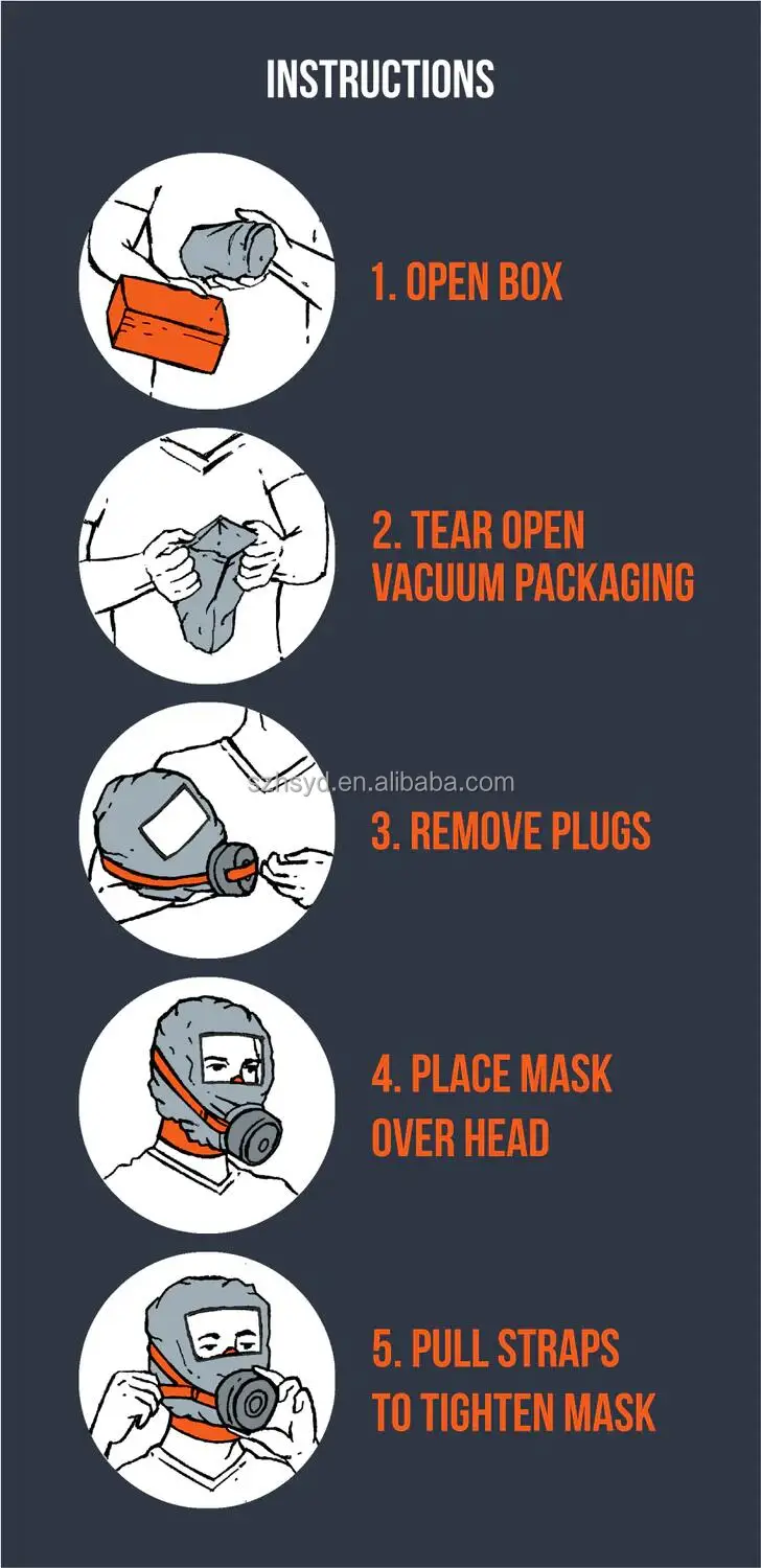 Emergency Fire Smoke Mask Escape Hood - Hi-Stay ZTL-30/45/60