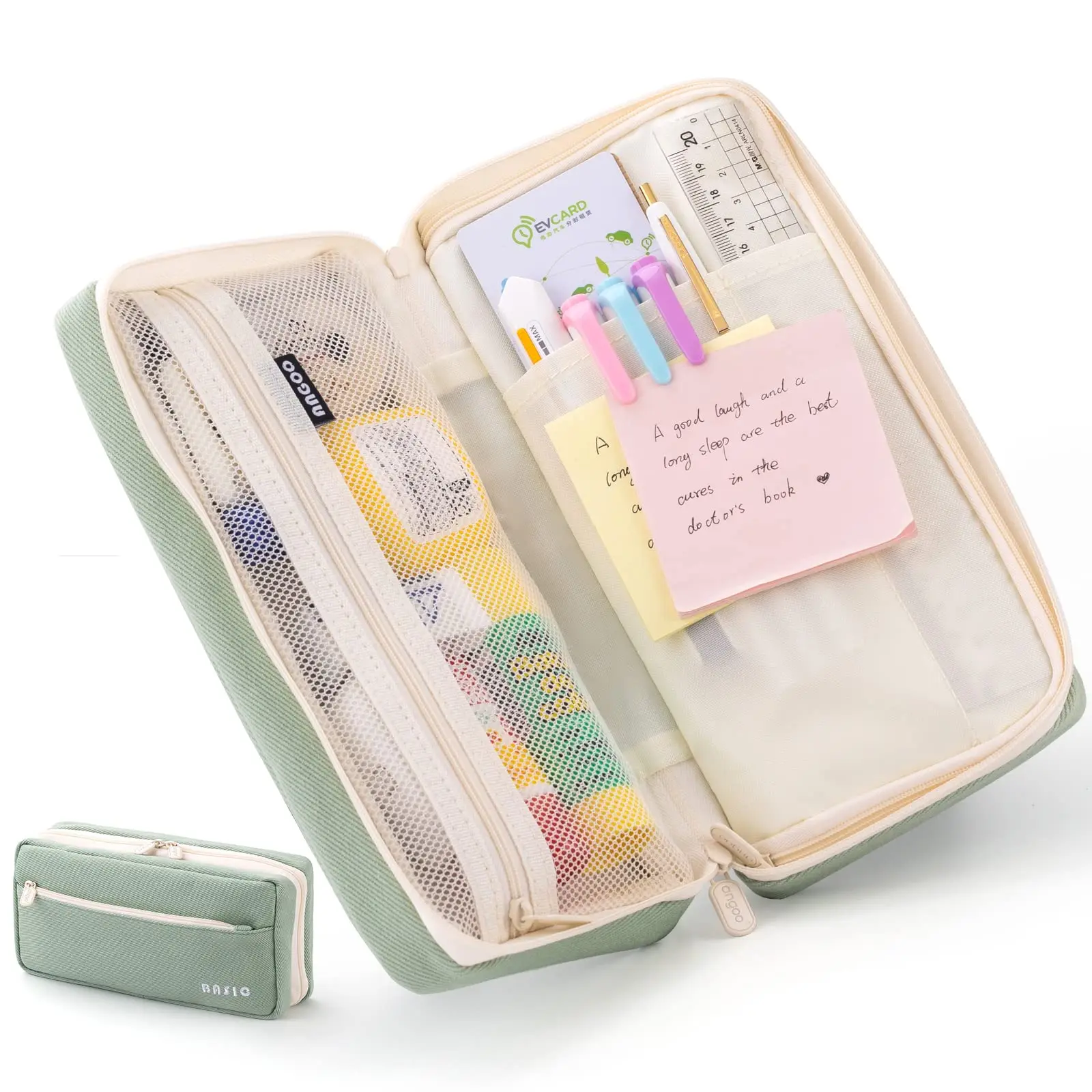 Multifunctional Canvas Stationery Bag Simple Large Capacity Zipper ...