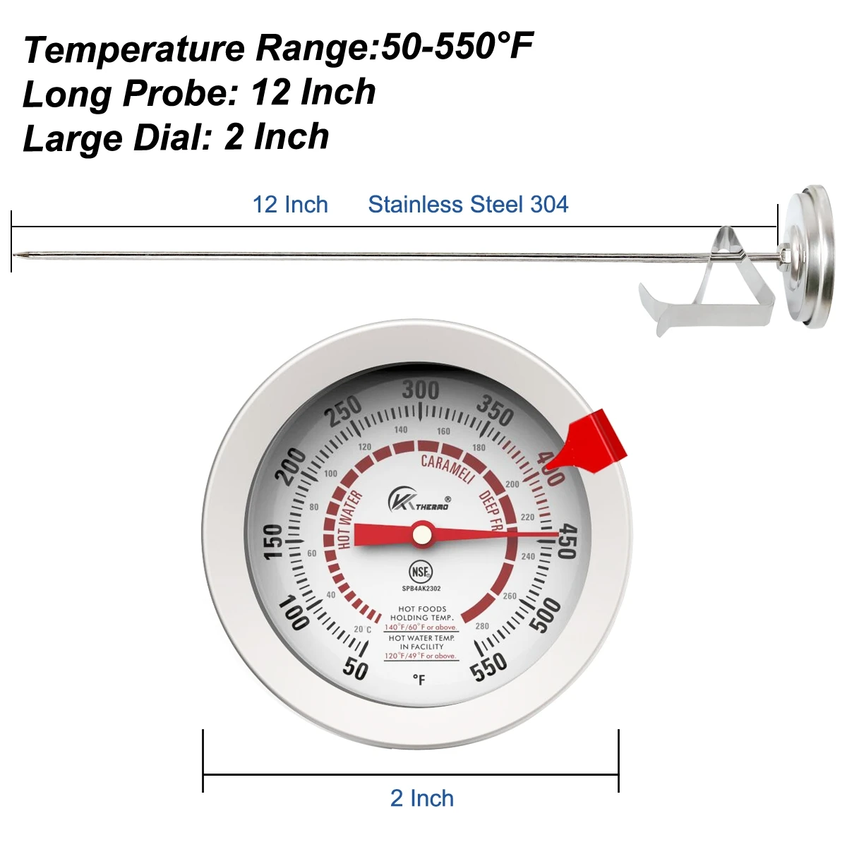 Jam Thermometer Uk Deep Fry Thermometer Stainless Steel Measuring Tool ...