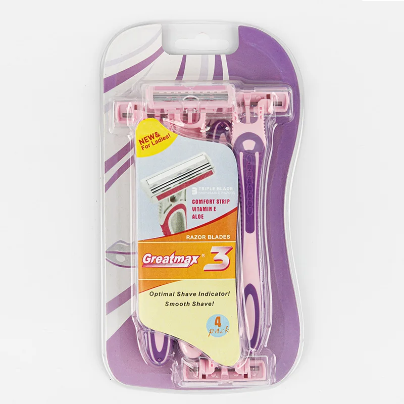 Facial razor Disposable Triple Blade rubble Handle Men's Shaving for ...