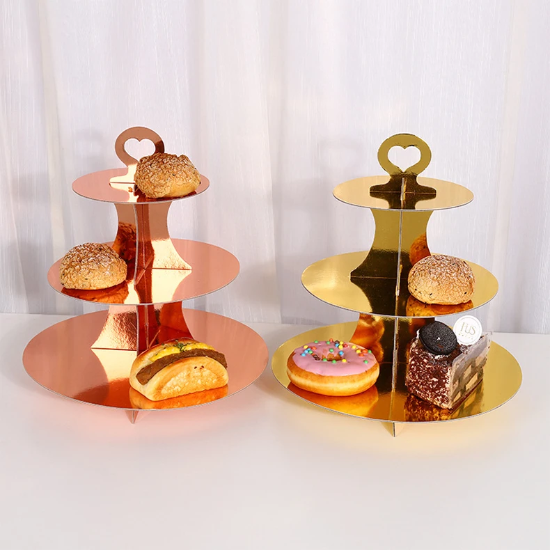 customized disposable cupcake stand gold cake display stand for wedding ...